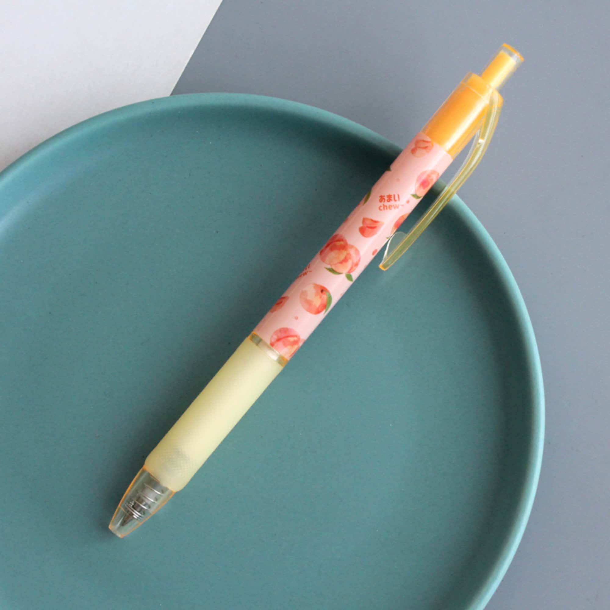 Retractable Fruit Pens Black Ink Peach Strawberry Pens - Etsy Canada