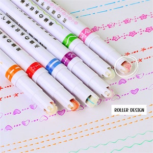 Roller Stamp Pen Set, Linear Marker Pen, Border Embellishment, School ...