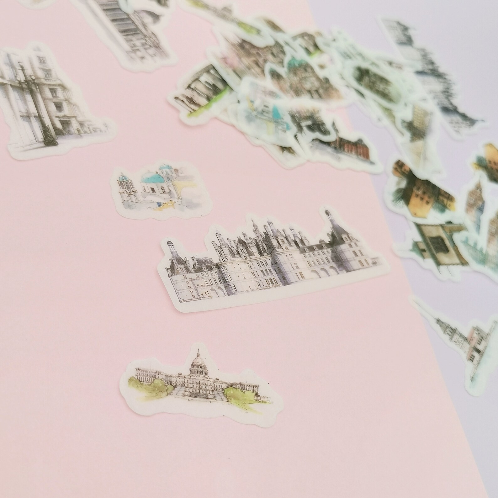 Illustrated Landmark Stickers Around the World Stickers - Etsy