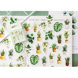 Plant Sticker Pack, Foliage Stickers, Leaf Stickers 45 Pcs, Planner ...