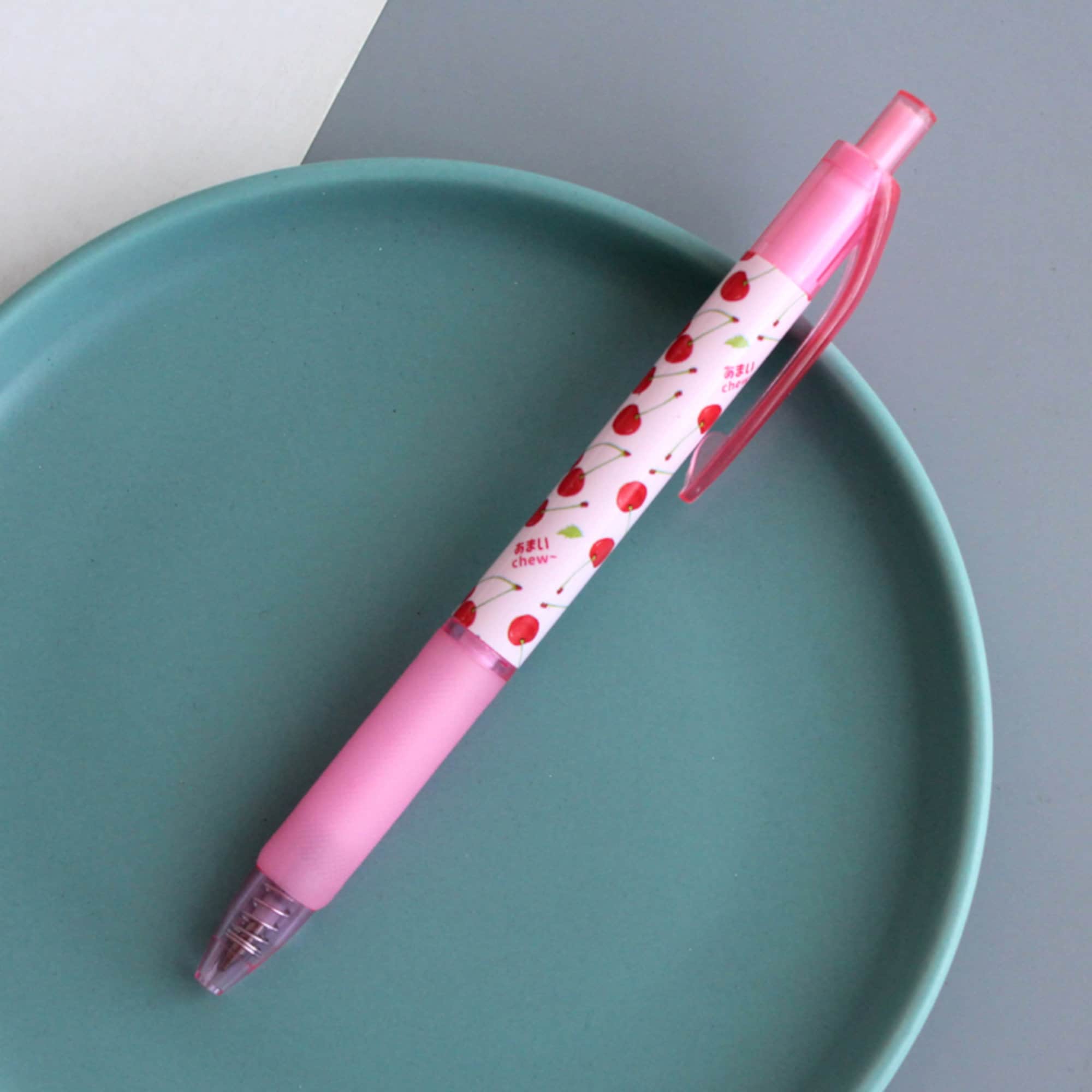Retractable Fruit Pens Black Ink Peach Strawberry Pens - Etsy Canada