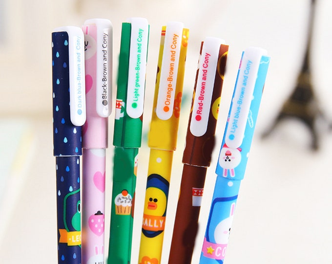 Brown and Cony Pens, Line Friends Pen Set, Line Character Pens. Line ...
