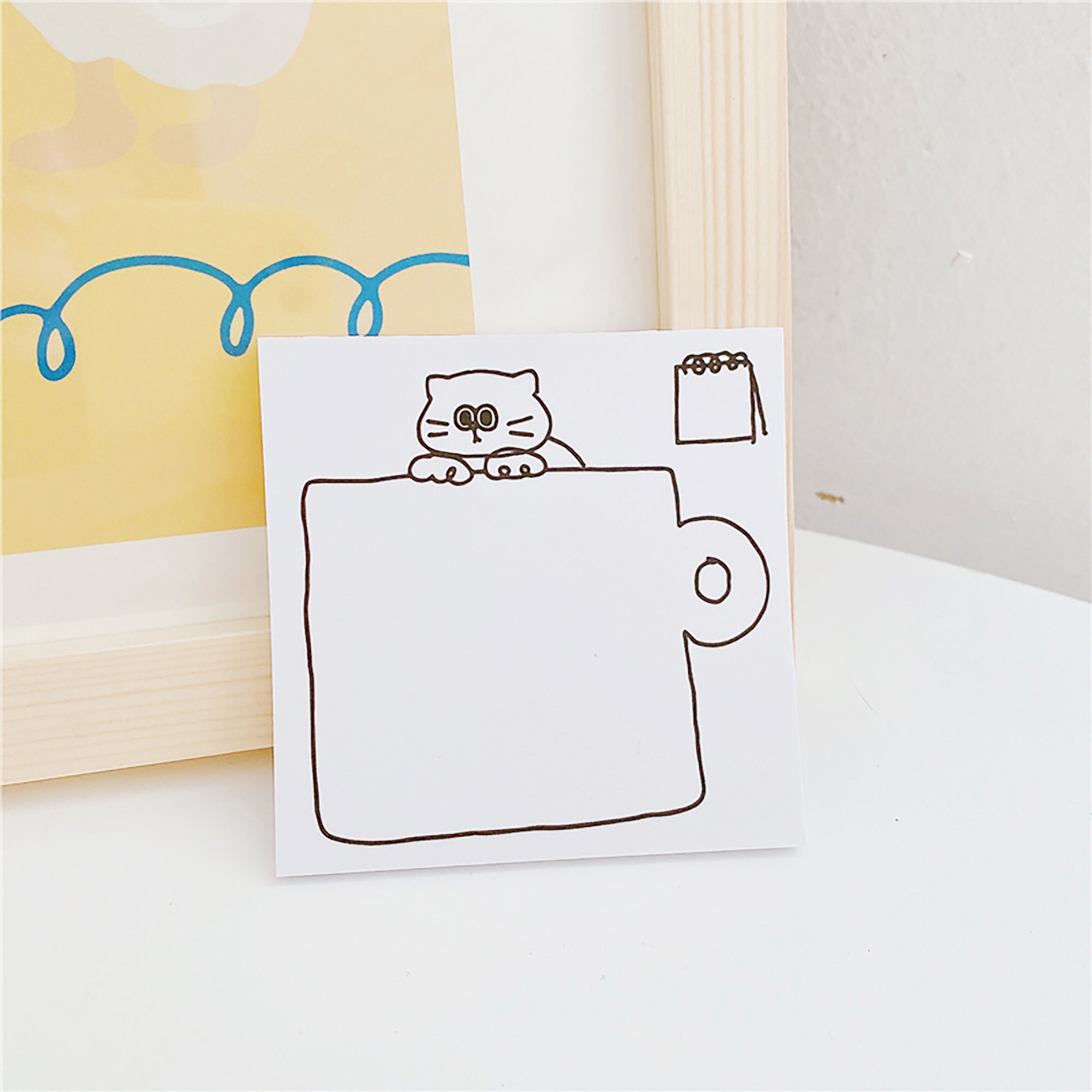 Kawaii Cat Notepads Black and White Note Pad Cute Cat Note | Etsy