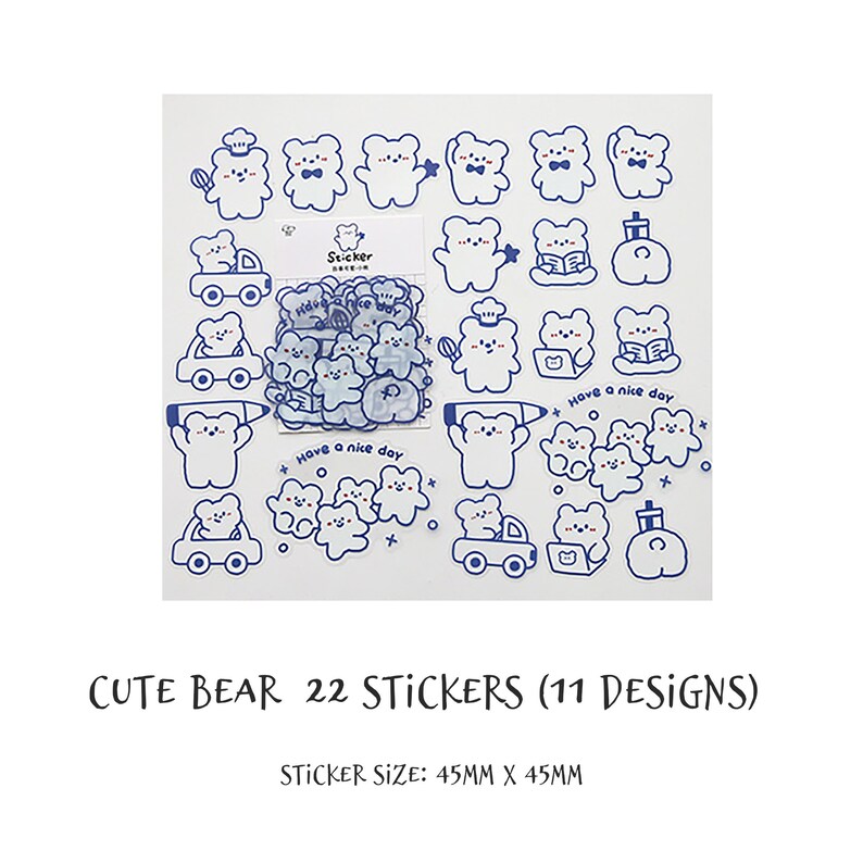 Character Sticker Pack Translucent Stickers Individual | Etsy