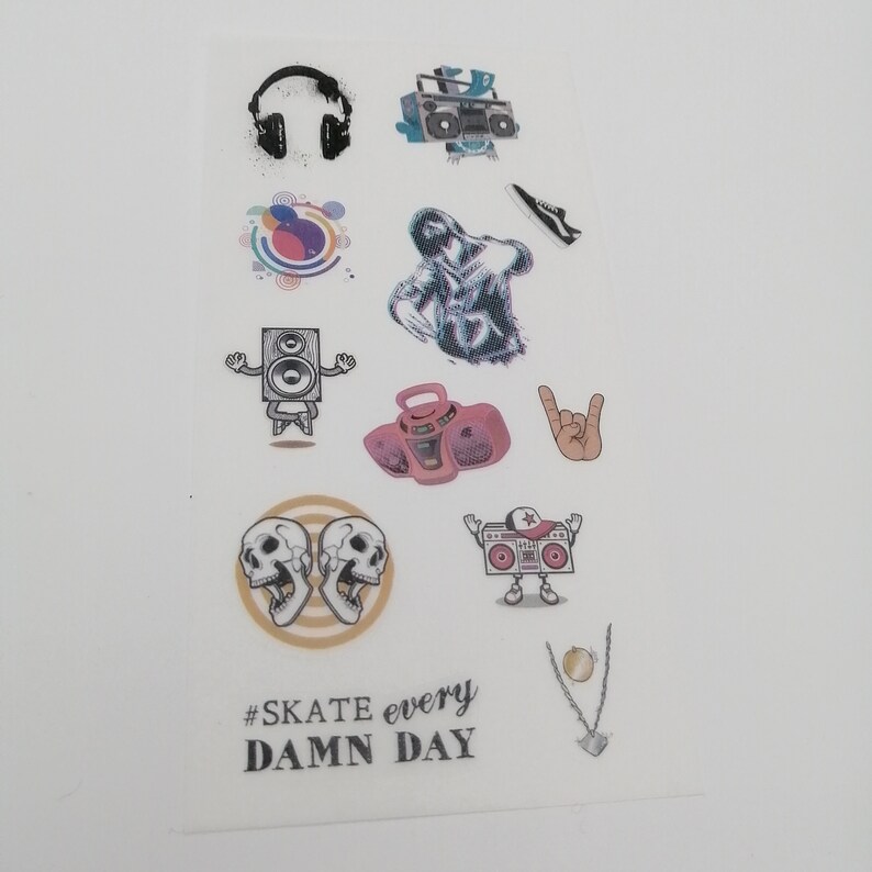 Rock N Roll Stickers Skater Boy Stickers Washi Paper | Etsy