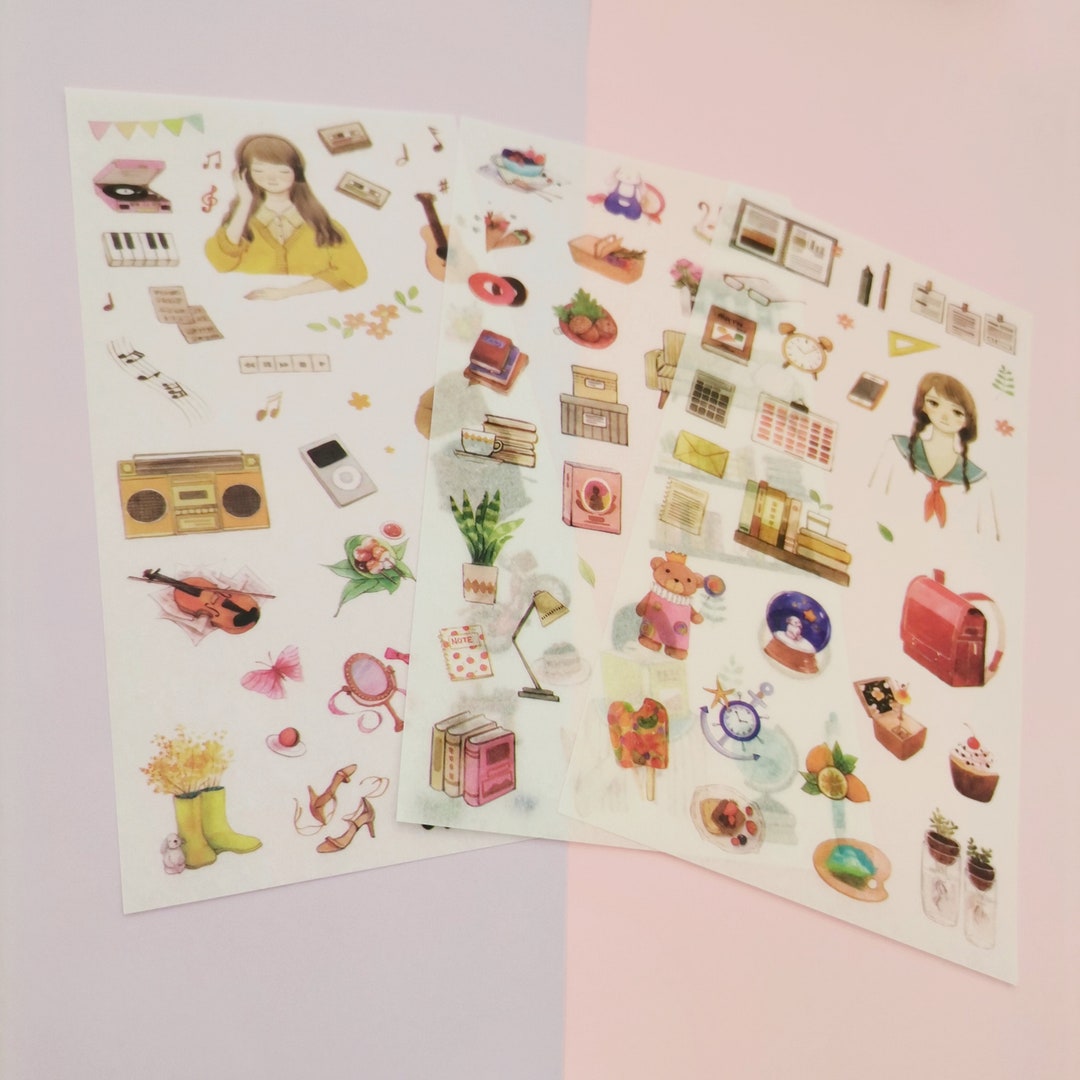 Daily Life Stickers, Washi Paper Stickers, Pastime Stickers, Aesthetic ...