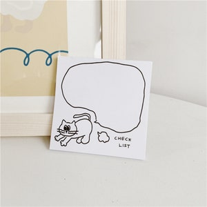 Kawaii Cat Notepads, Black and White Note Pad, Cute Cat Note Paper ...