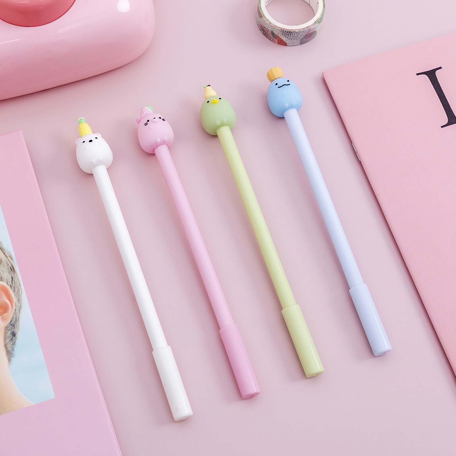 Cute Animal and Fruit Pens Strawberry Cat Pen Dinosaur - Etsy