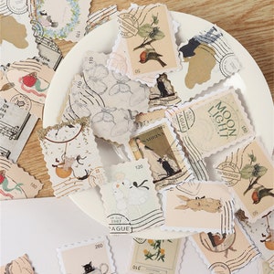 Vintage Stamp Sticker Pack Collectible Stamp Stickers for - Etsy