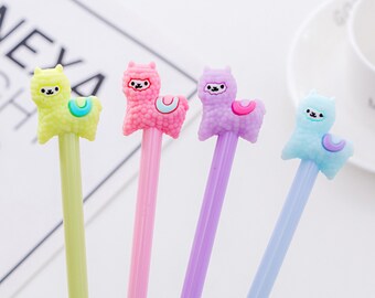 Llama Alpaca Gel Pen Set of 4 Pens Super Cute Kawaii Llama - Etsy