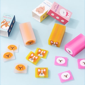2 Puppy Erasers Pet Theme Rubbers Dog Erasers Kawaii - Etsy