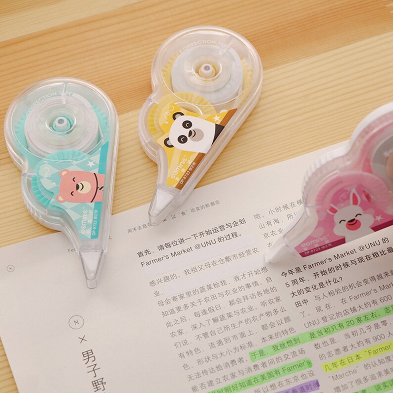 Cute Animal Correction Tape Kawaii Stationeryschool - Etsy UK