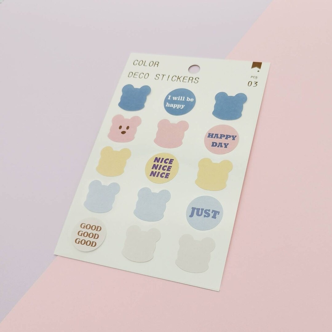 Kawaii Message Stickers Pastel Color Greetings Stickers for - Etsy