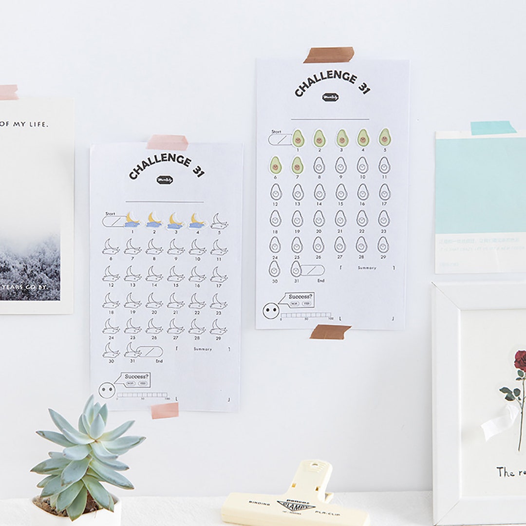 31 Days Tracker Stickers Challenge 31 Days With Stickers - Etsy UK