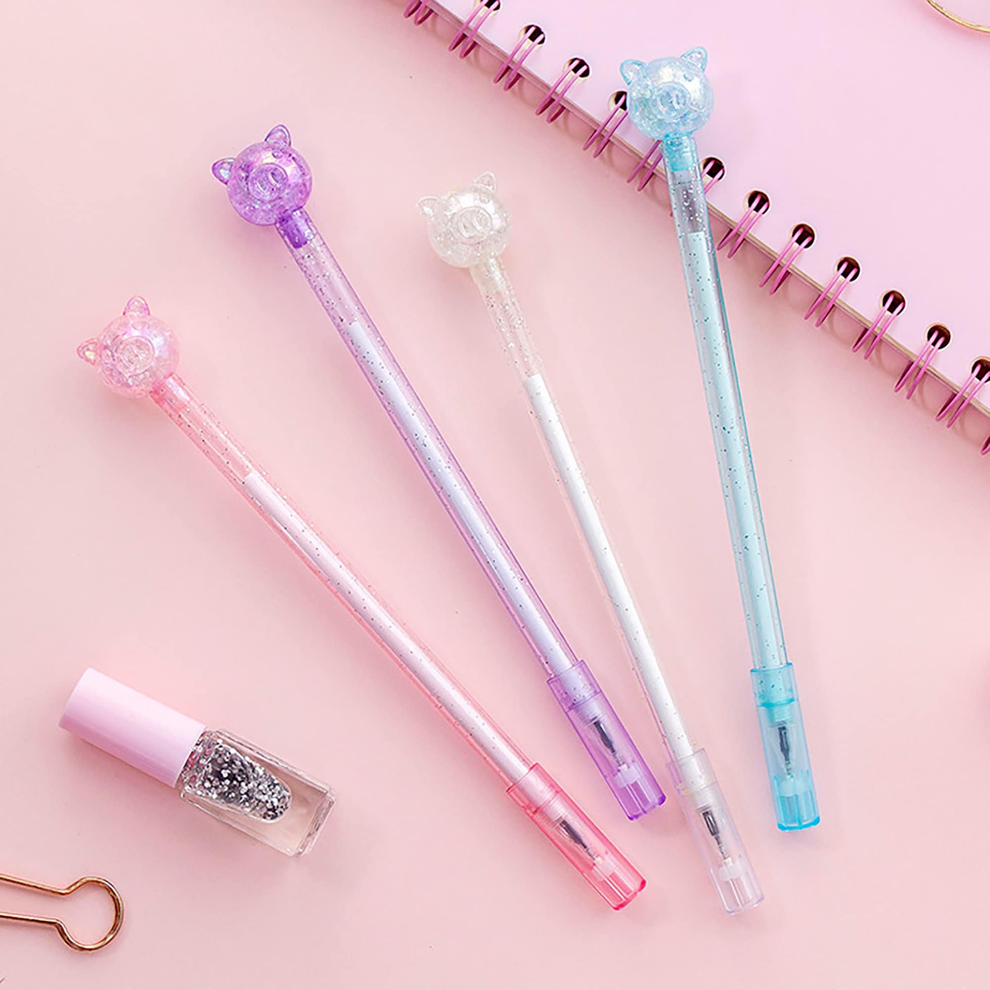 Cute Glittering Piggy Pen Iridescent Animal Pens Animal | Etsy