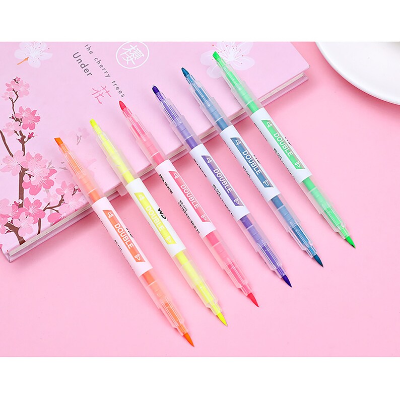 Double End Highlighters Dual Tip Marker Pens Highlighters | Etsy