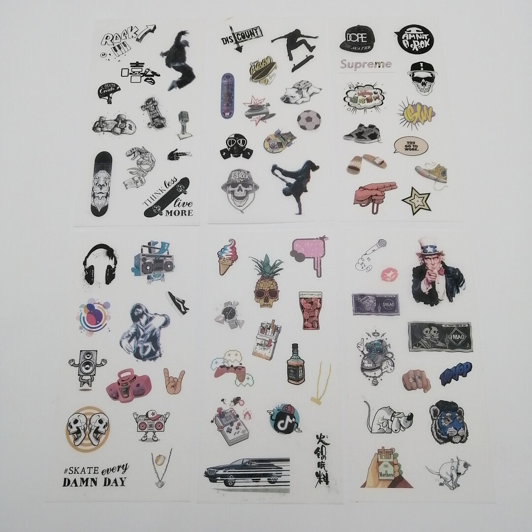 Rock N Roll Stickers Skater Boy Stickers Washi Paper - Etsy