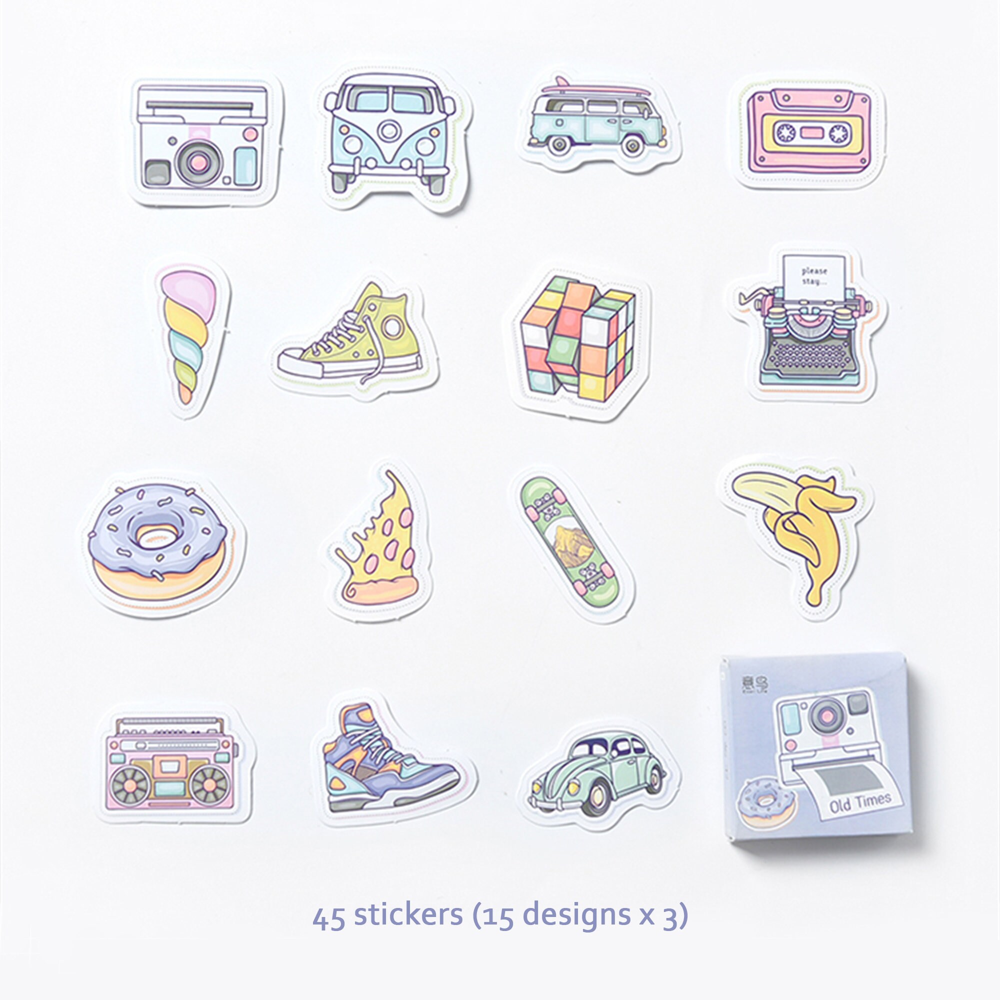 Retro Daily Life Digital Stickers Scrapbooking Clip Art & Image Files ...