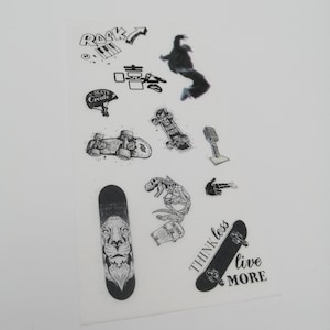 Rock N Roll Stickers, Skater Boy Stickers, Washi Paper Stickers, Gothic ...