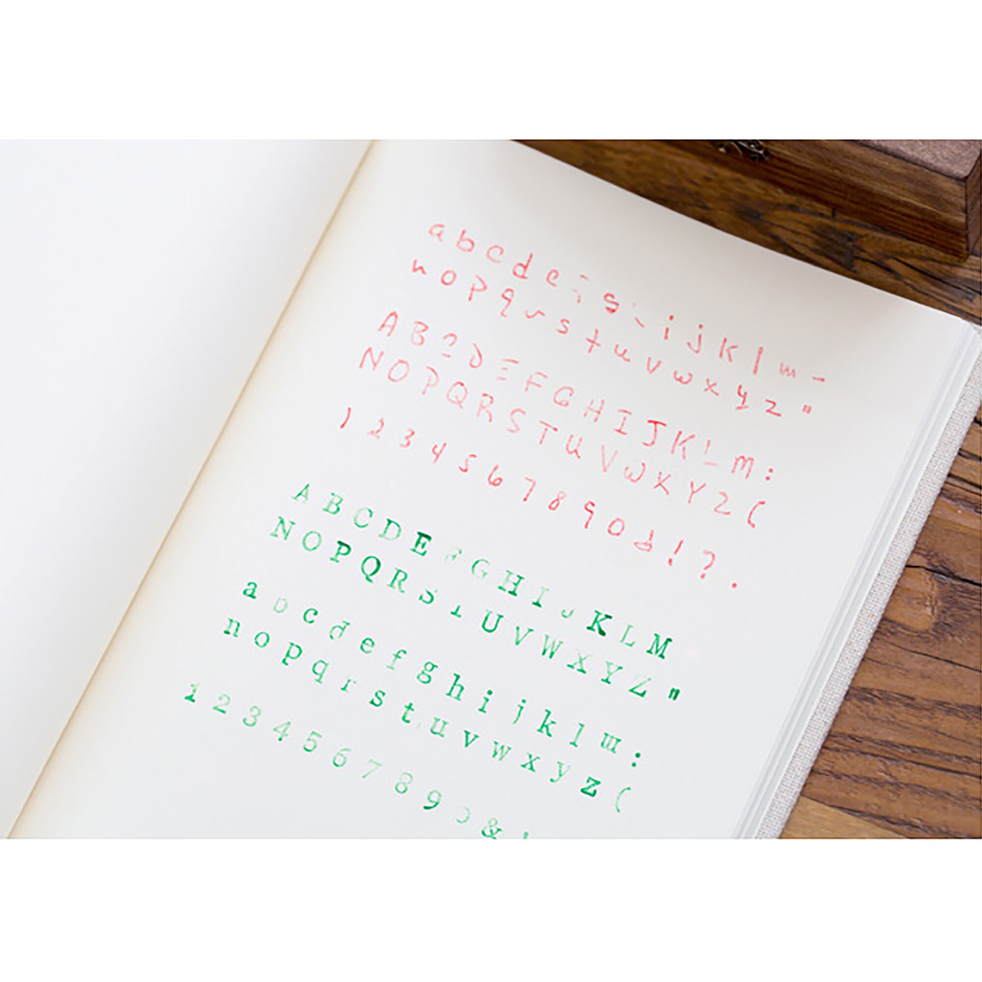 Alpha-numeric Stamp Set With Wooden Case Bullet Journal | Etsy UK