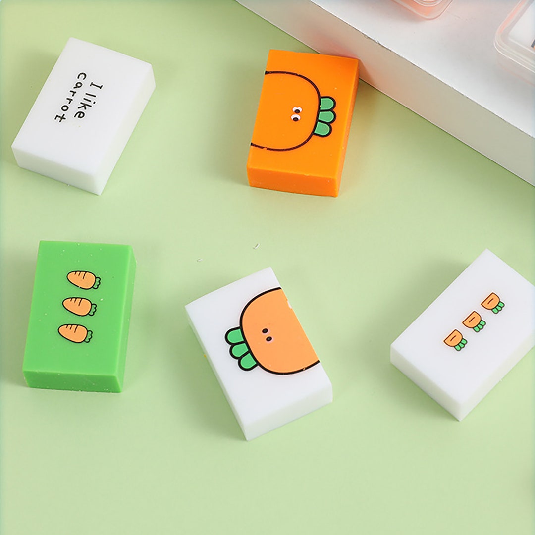 3 Pack Carrot Erasers, Novelty Eraser Pack, Food Rubbers, Food Theme ...