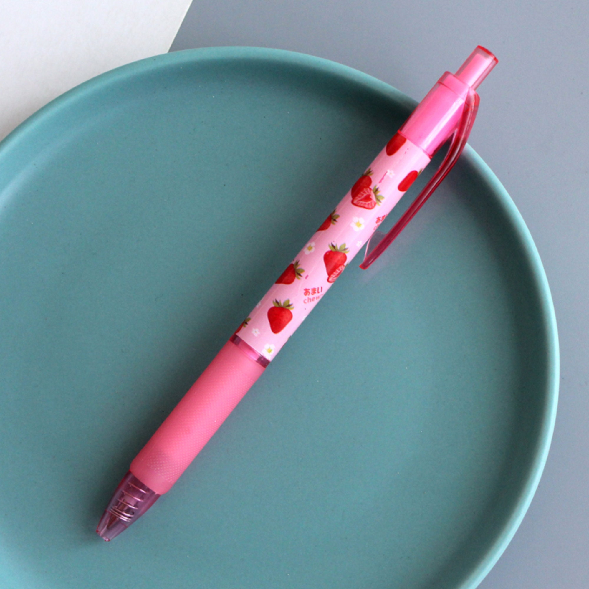 Retractable Fruit Pens Black Ink Peach Strawberry Pens - Etsy Canada