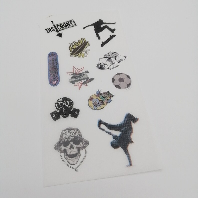 Rock N Roll Stickers Skater Boy Stickers Washi Paper | Etsy