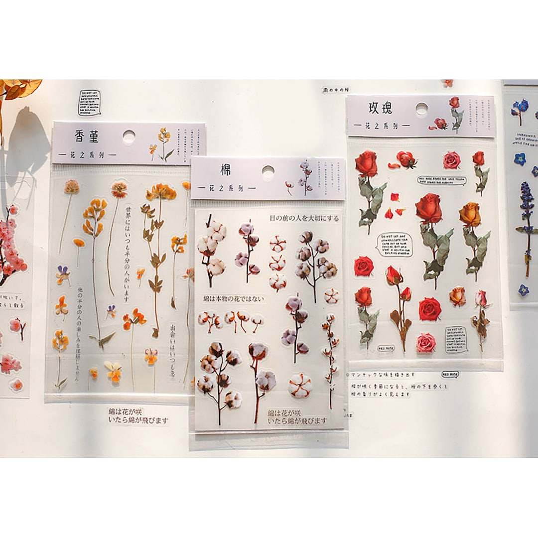 Flower Stickers, Garden Stickers, Country Garden Stickers, Wildflower ...