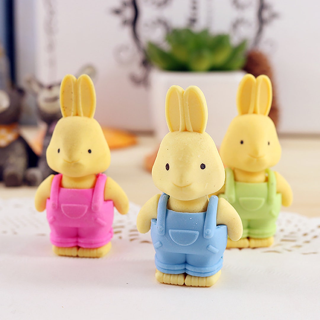 2 Pack Cute Bunny Erasers, Rabbit Eraser Set, Rabbit Rubber Pack ...