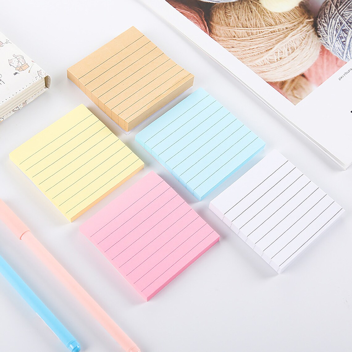 Lined Sticky Notes Coloured Paper Notes Mini Lined Pad - Etsy