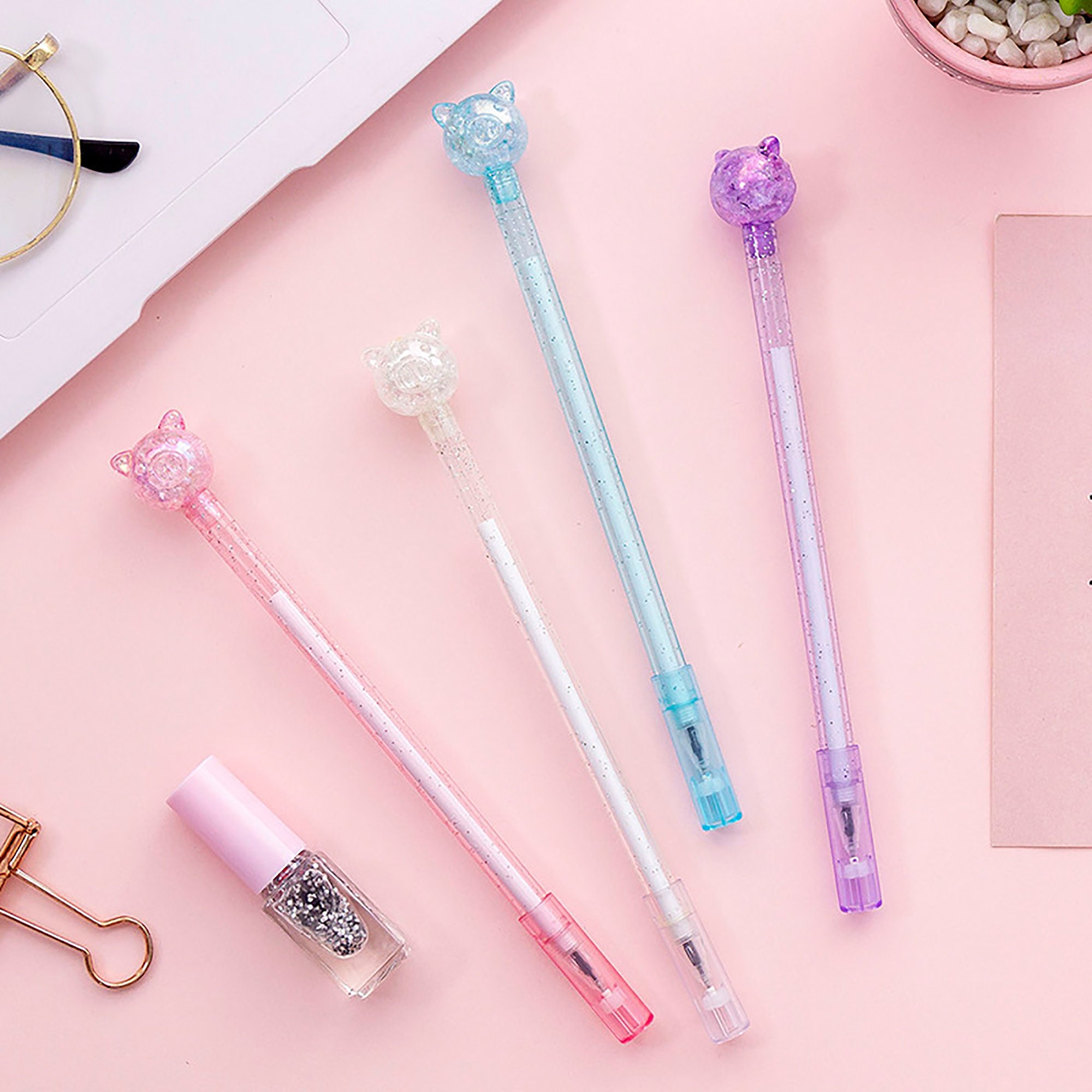 Cute Glittering Piggy Pen Iridescent Animal Pens Animal | Etsy