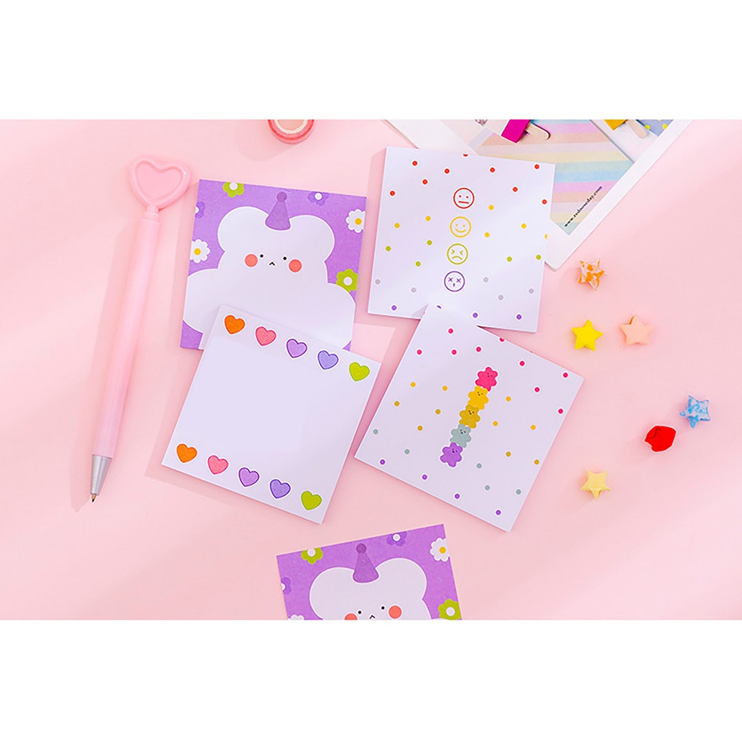 Polka Dot Sticky Notes Love Heart Sticky Notes Kawaii Memo - Etsy