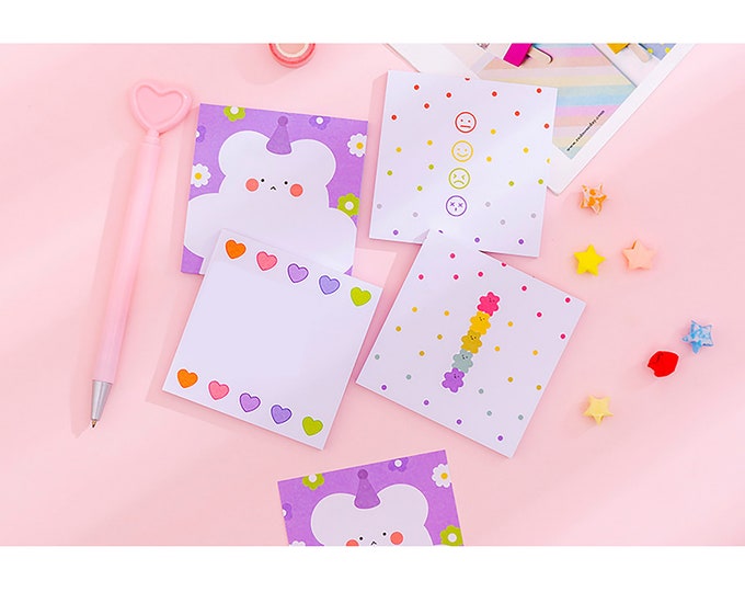 Polka Dot Sticky Notes, Love Heart Sticky Notes, Kawaii Memo Pad ...