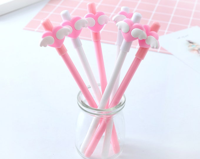 Angel Wings Pen Cute Heart Pens Stationery Gift School - Etsy UK