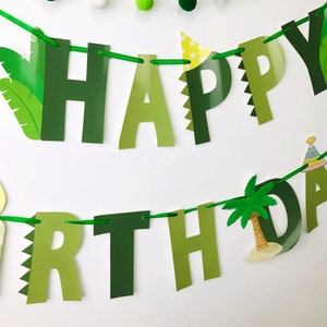 Dinosaur Birthday Bunting, Paper Garland, Boys Birthday Party ...