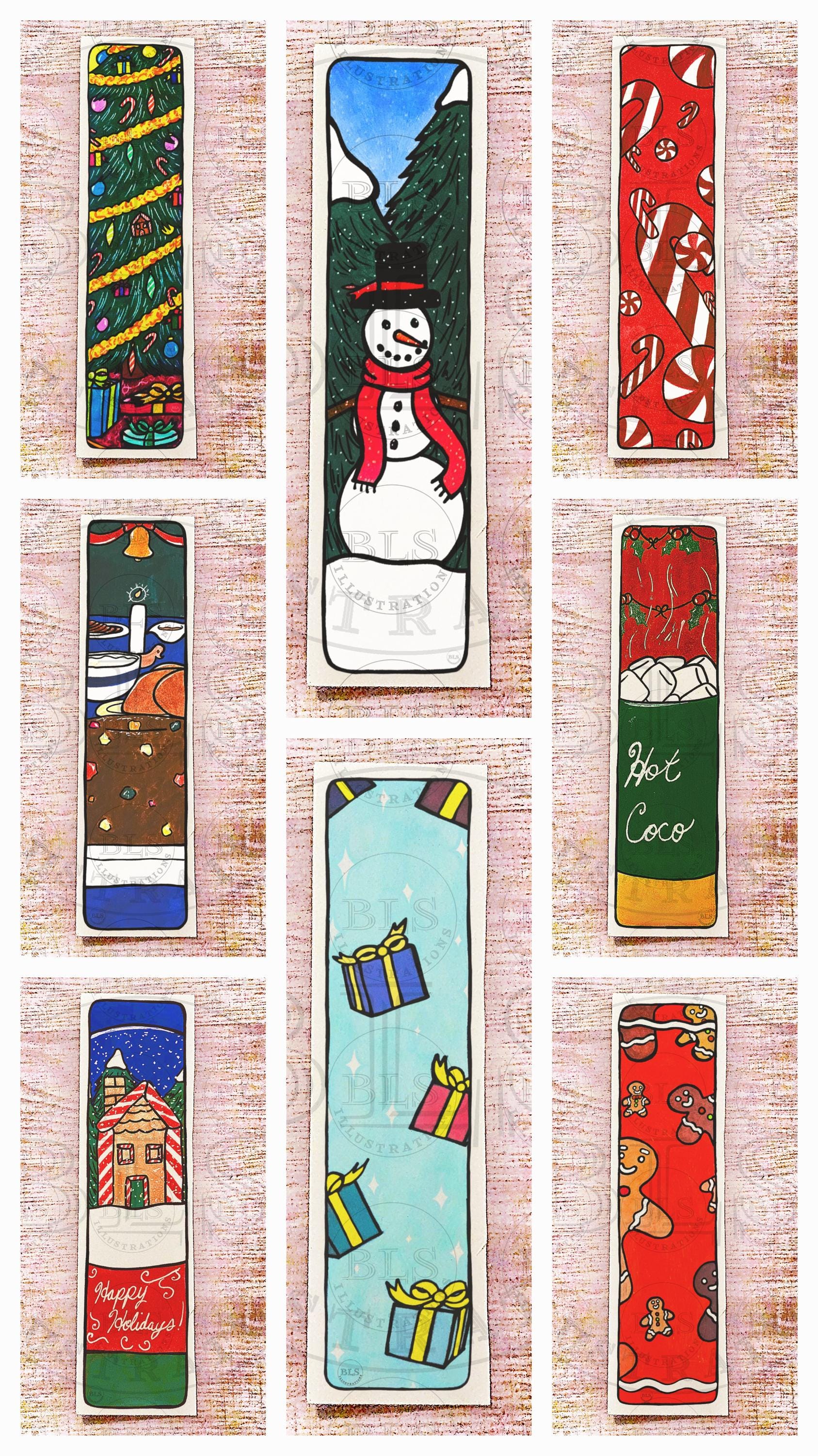 Digital Bookmarks-christmas Printable Bookmarks-christmas Bookmarks ...