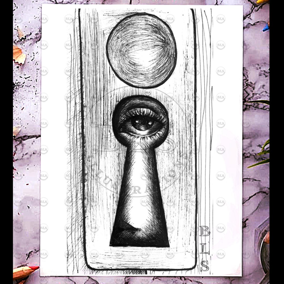 10x8 Coloring Page-the Keyhole Printable Coloring Page - Etsy