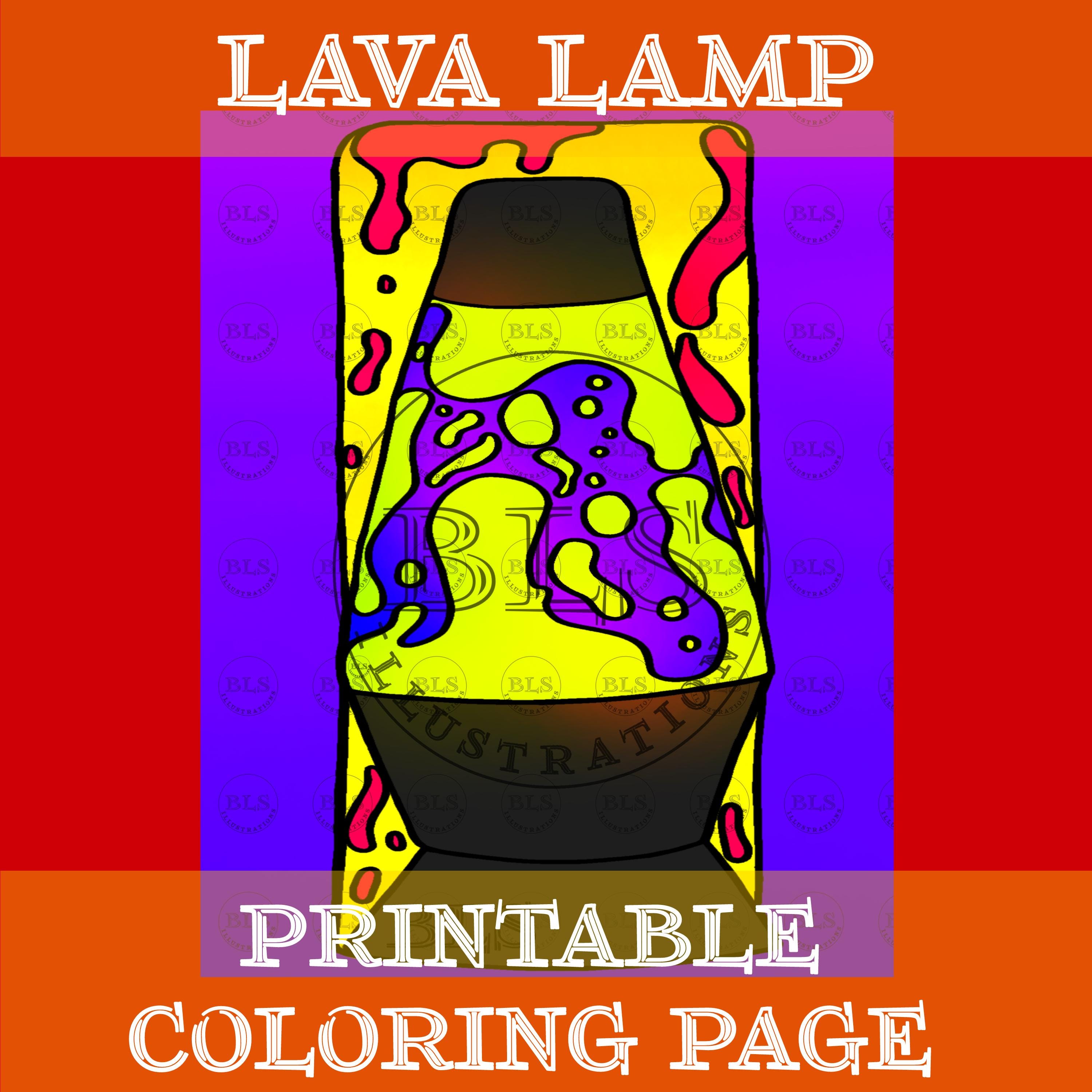 Coloring Page-lava Lamp Printable Coloring for Adults-60s Art-line ...