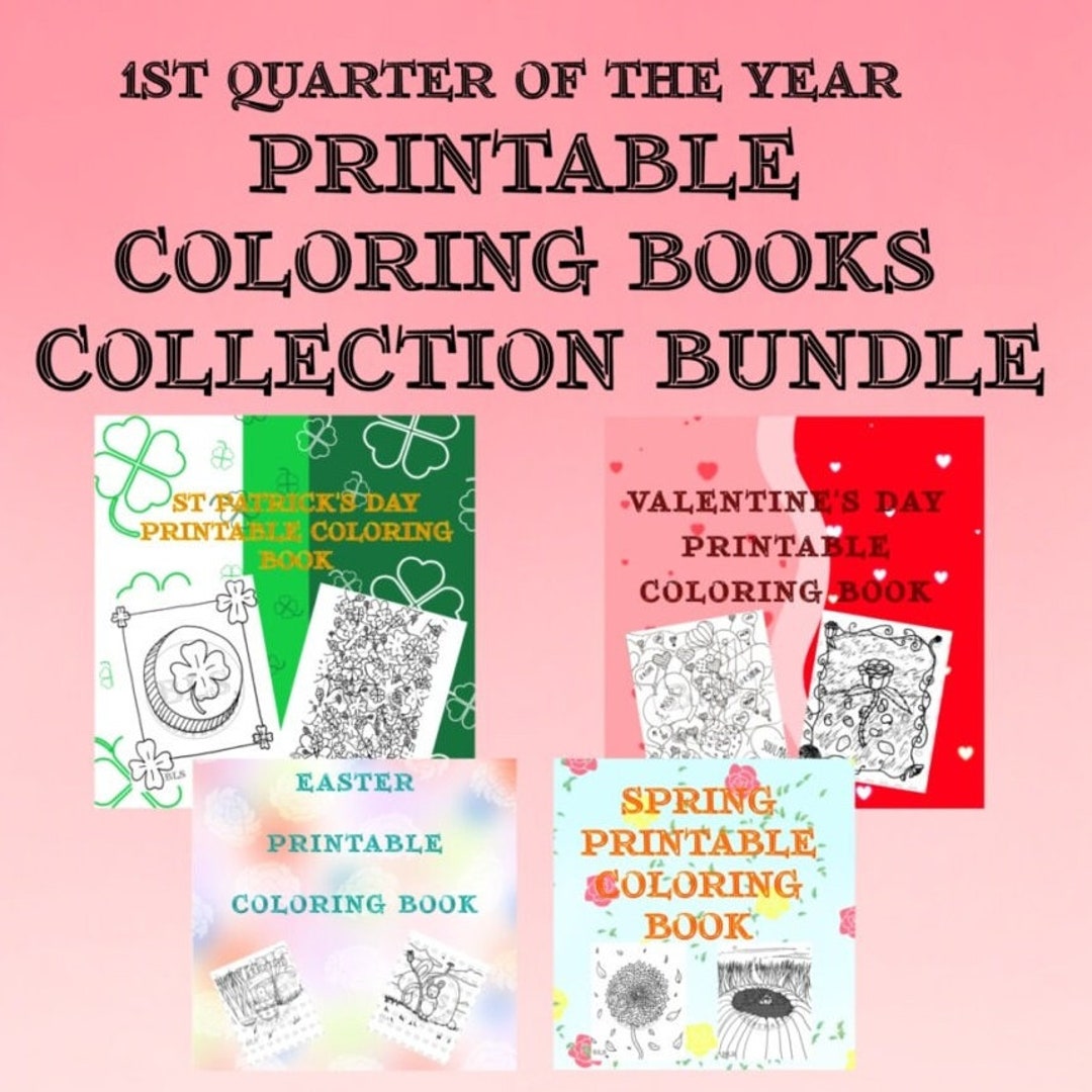 1st Qtr of the Year Printable Coloring Book Bundle Digital Download ...