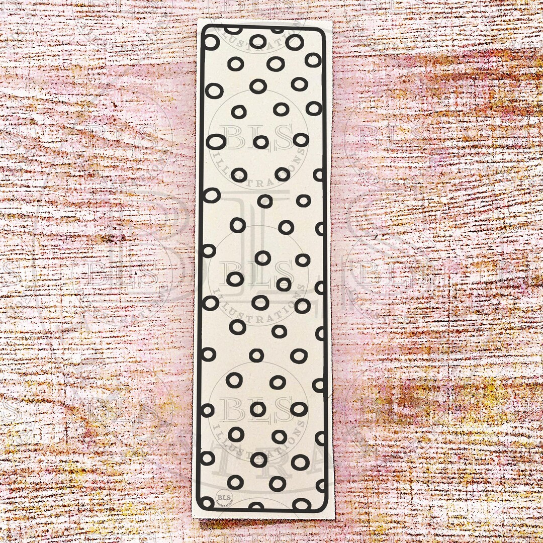 Digital Bookmark-polka Dots Printable Coloring Bookmark - Etsy