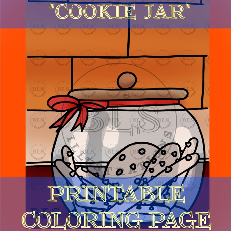 Coloring Page-cookie Jar Printable Coloring-indoor Activity for Kids ...