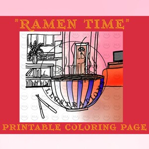 Ramen Time Printable Coloring Page Colouring Sheet Indoor Activity ...