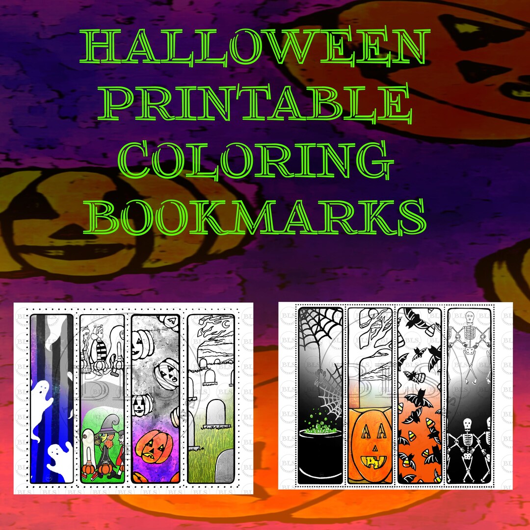 Halloween Printable Coloring Bookmarks-coloring Bookmarks-printable ...