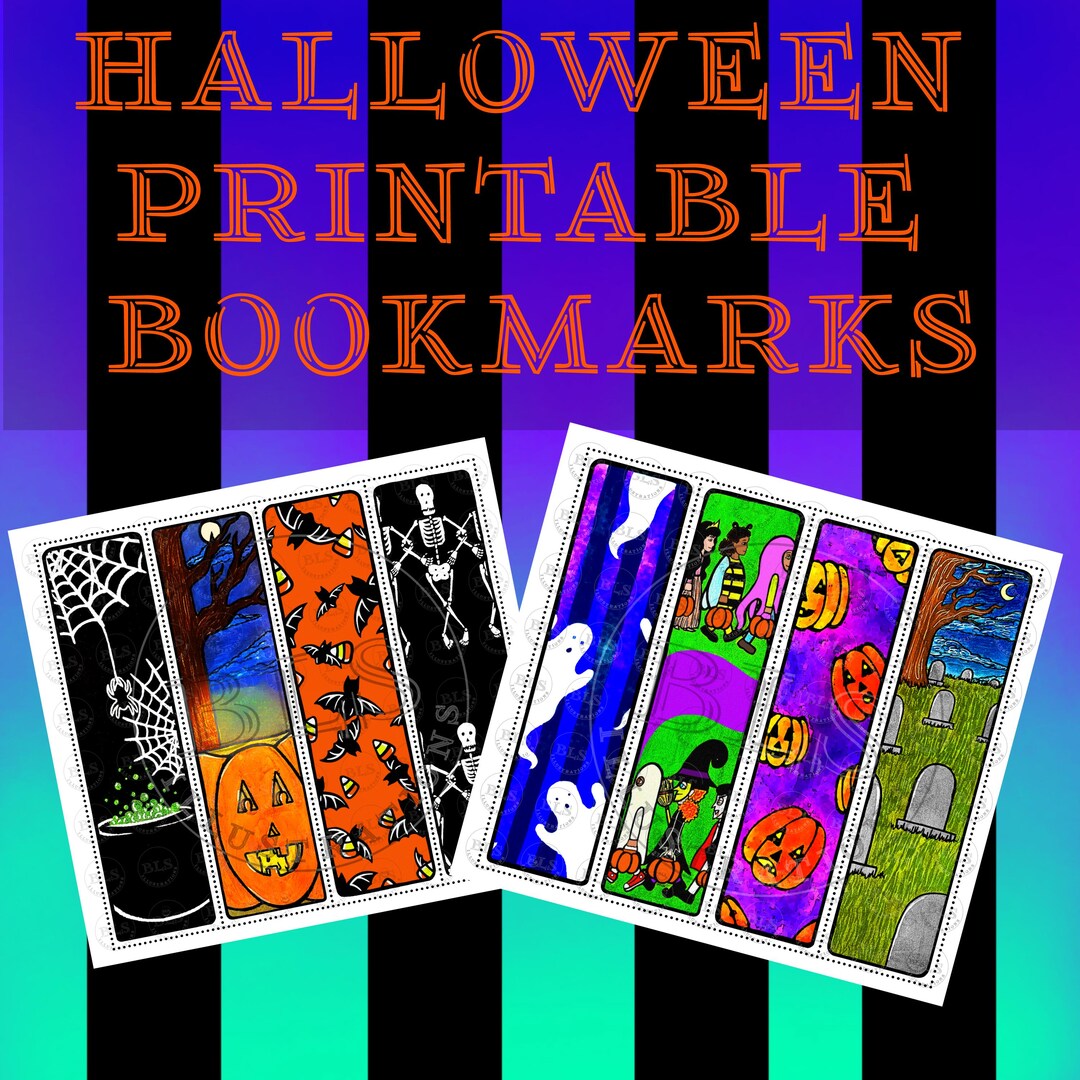 Halloween Printable Bookmarks-halloween Bookmarks-digital Bookmarks ...