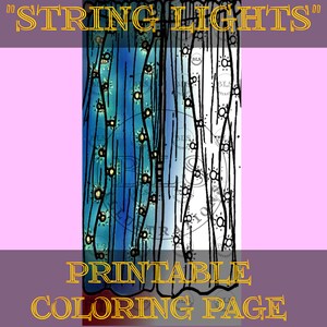 Printable Coloring Page String Lights Digital Download Adult Coloring ...