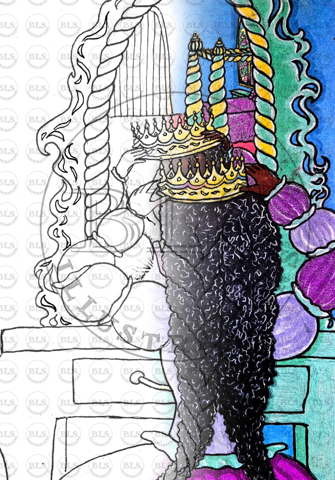 The Princess' Bedroom Printable Coloring Page Original - Etsy