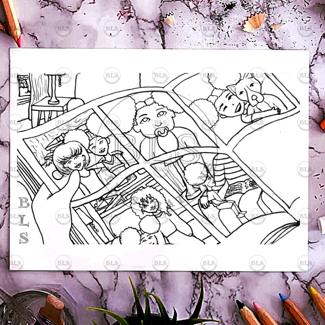 10x8 Coloring Page-memories Printable Coloring Page - Etsy