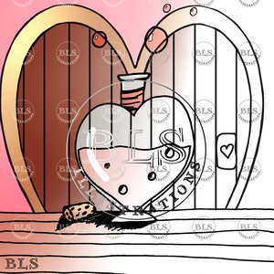 Coloring Page-love Potion Printable Coloring- Valentine's Day Holiday ...
