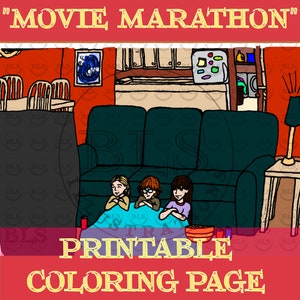 Movie Marathon Printable Coloring Page - Etsy