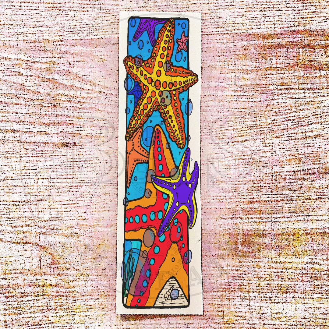 Digital Bookmark-starfish Printable Bookmark - Etsy
